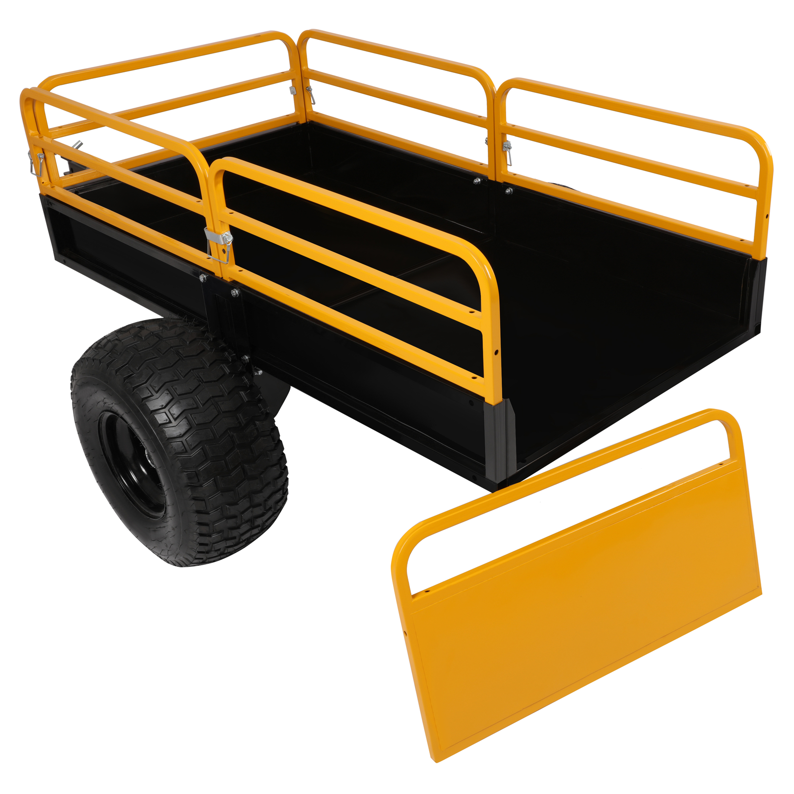 For ATV Utility Cart Cargo Trailer Tow Behind Dump Cart 1600 lbs Garden ...