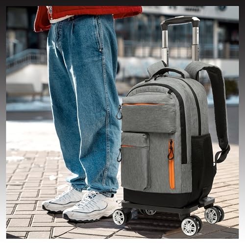 Rolling Backpack with Wheels for Boys Roller Wheels Backpacks Big Kids ...