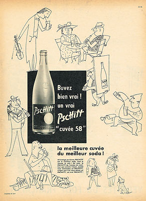 PUBLICITE ADVERTISING 124 1958 PSCHITT soda " cuvée 58" | eBay