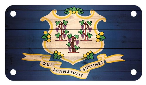 Connecticut State Flag Motorcycle ATV 4" x 7" License Plate USA Version ...