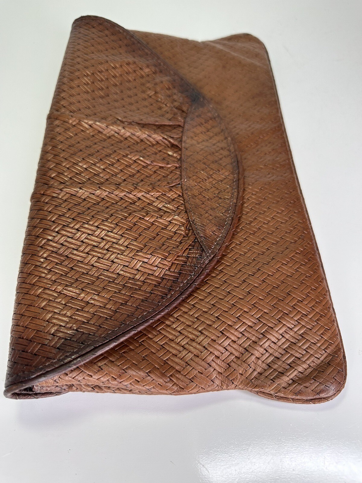 Lauren Merkin Camel Brown Soft Leather Eve Clutch Womens under arm bag ...