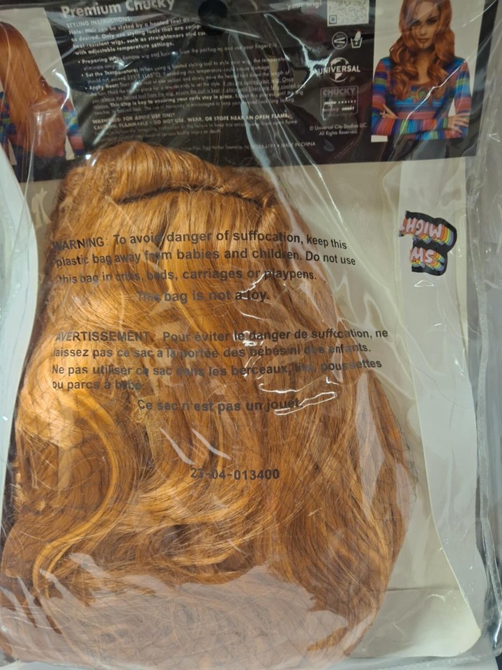 Female Chucky Evil Doll Wig - Orange Halloween Horror Cosplay Wig ...