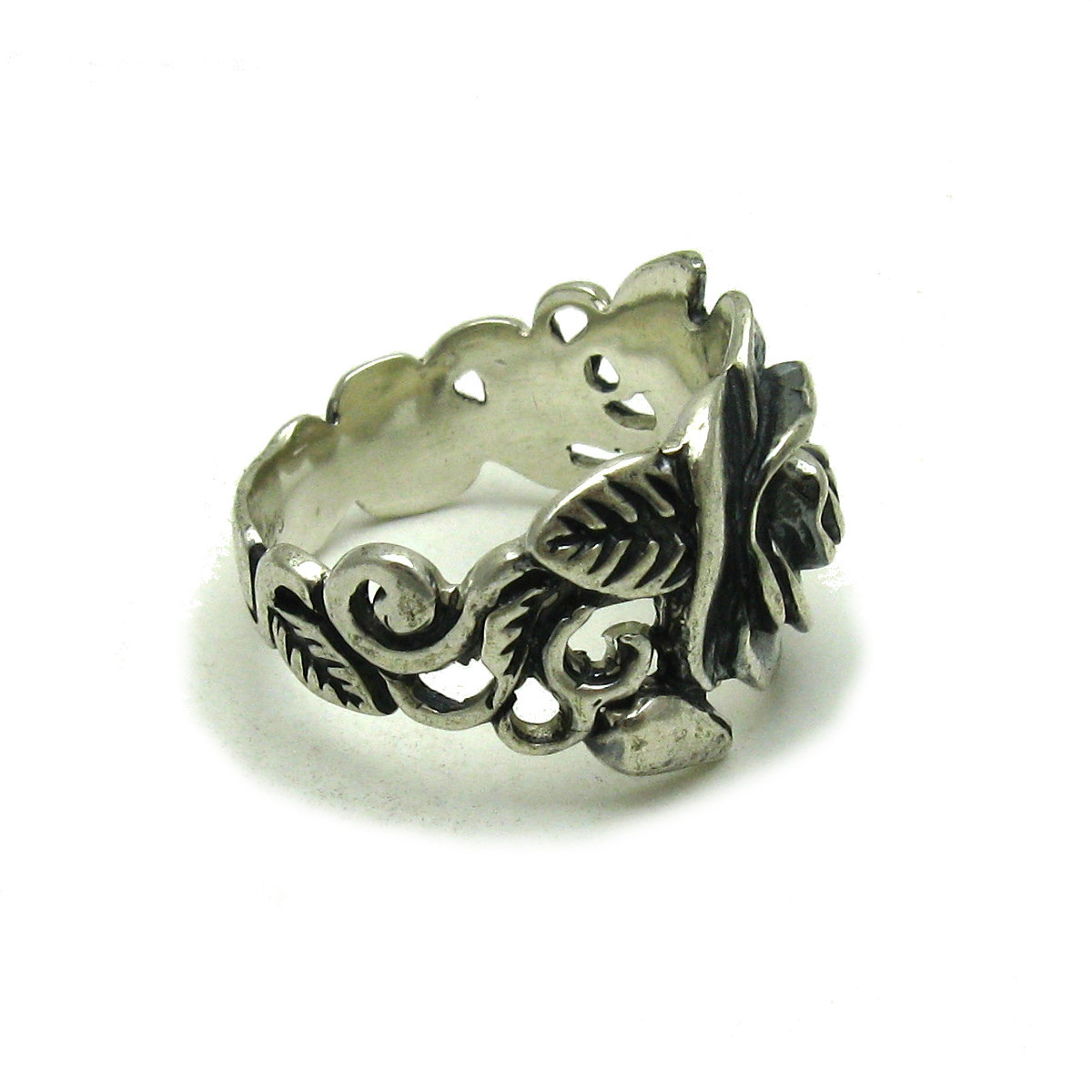 Stylish Genuine Sterling Silver Ring Hallmarked Solid 925 Flower ...