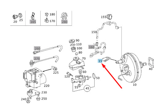 MERCEDES-BENZ E W210 POWER BRAKE BOOSTER SENSOR LHD A0015401517 | eBay