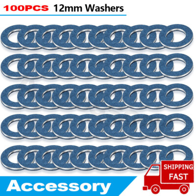 100PCS Oil Drain Sump Plug Washers Gasket Hole For Toyota OE90430-12031 ...