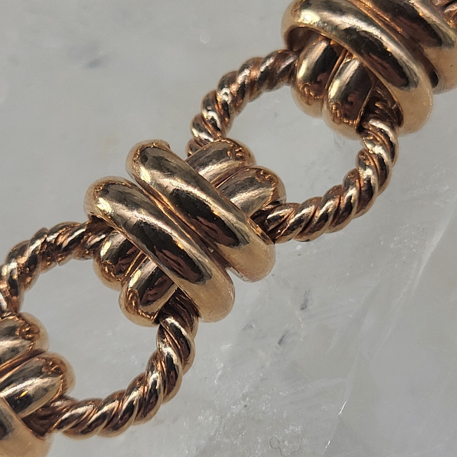 Bronze Milor Italy Rose Chunky Link Bracelet 8" - Gem