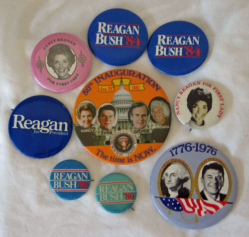 9 1980s Reagan / Bush / Nancy Political Election Pinbacks / Pins | eBay