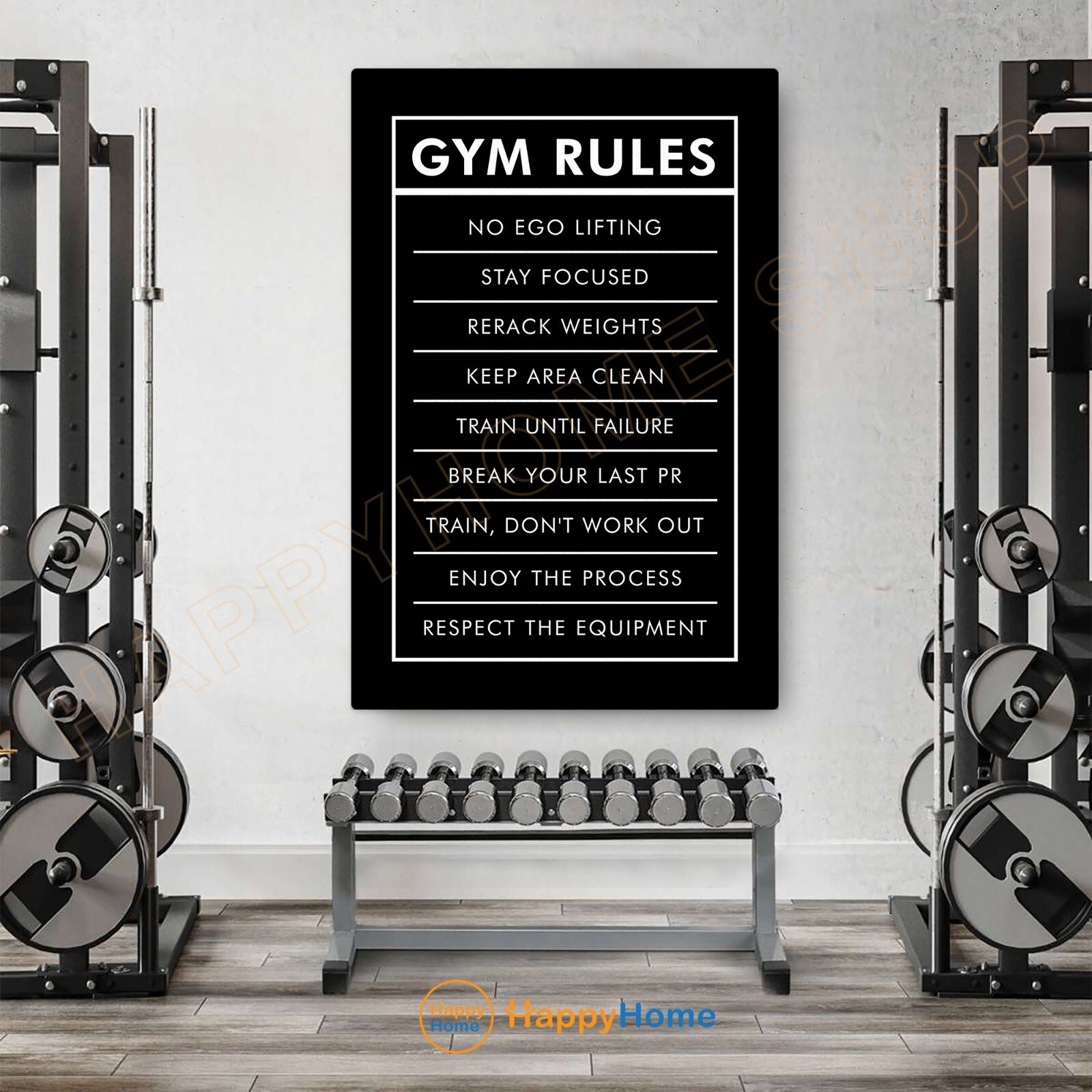 Gym Rules Wall Art Home Gym Decor Workout Room Gym Fitness Quote Print ...