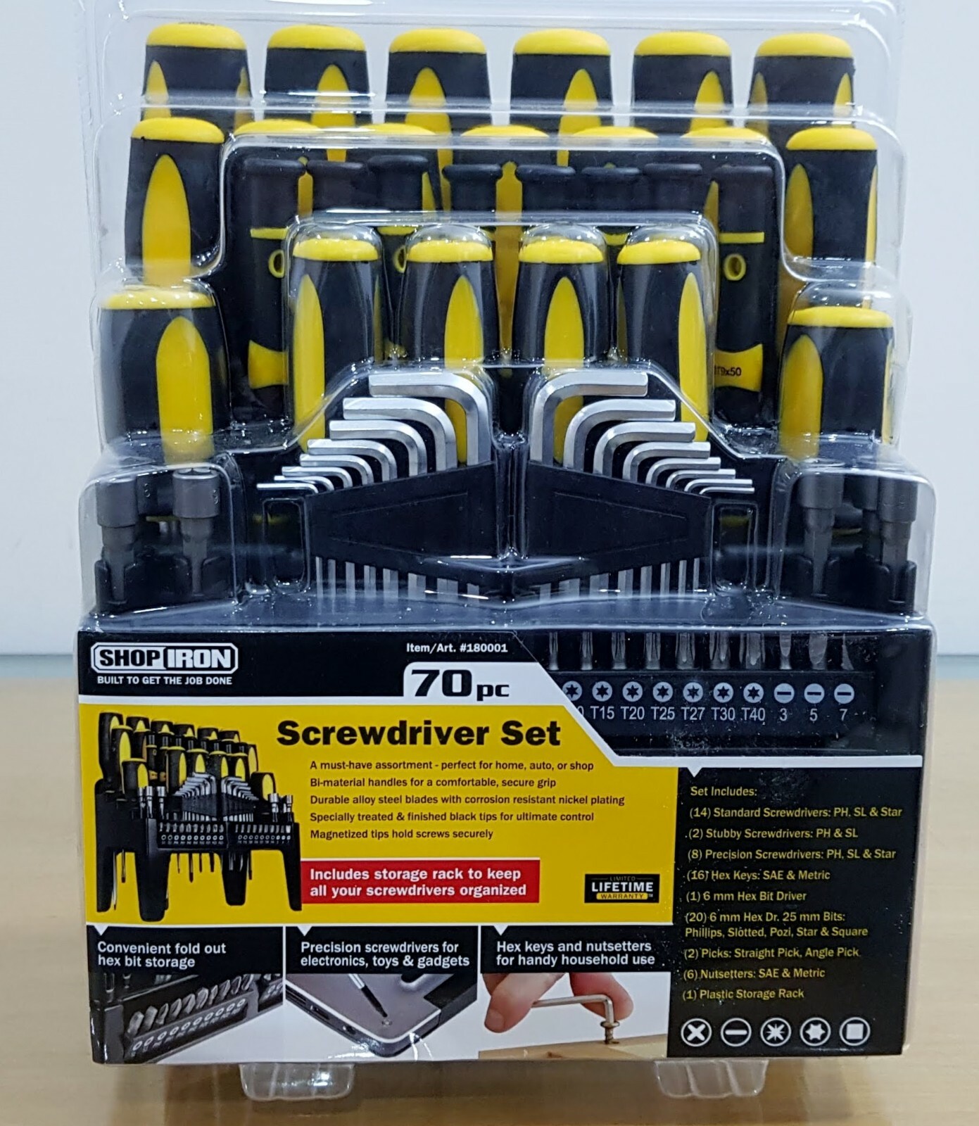 Shop Iron Screwdriver 70 Pcs Set with Plastic Storage Rack - Workshop ...