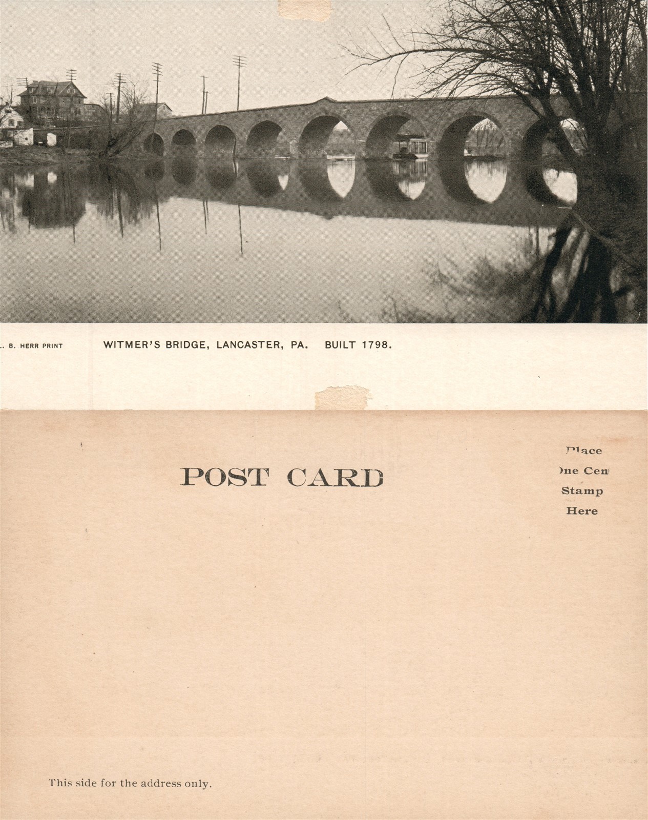 LANCASTER PA WITMER'S BRIDGE UNDIVIDED ANTIQUE POSTCARD | eBay