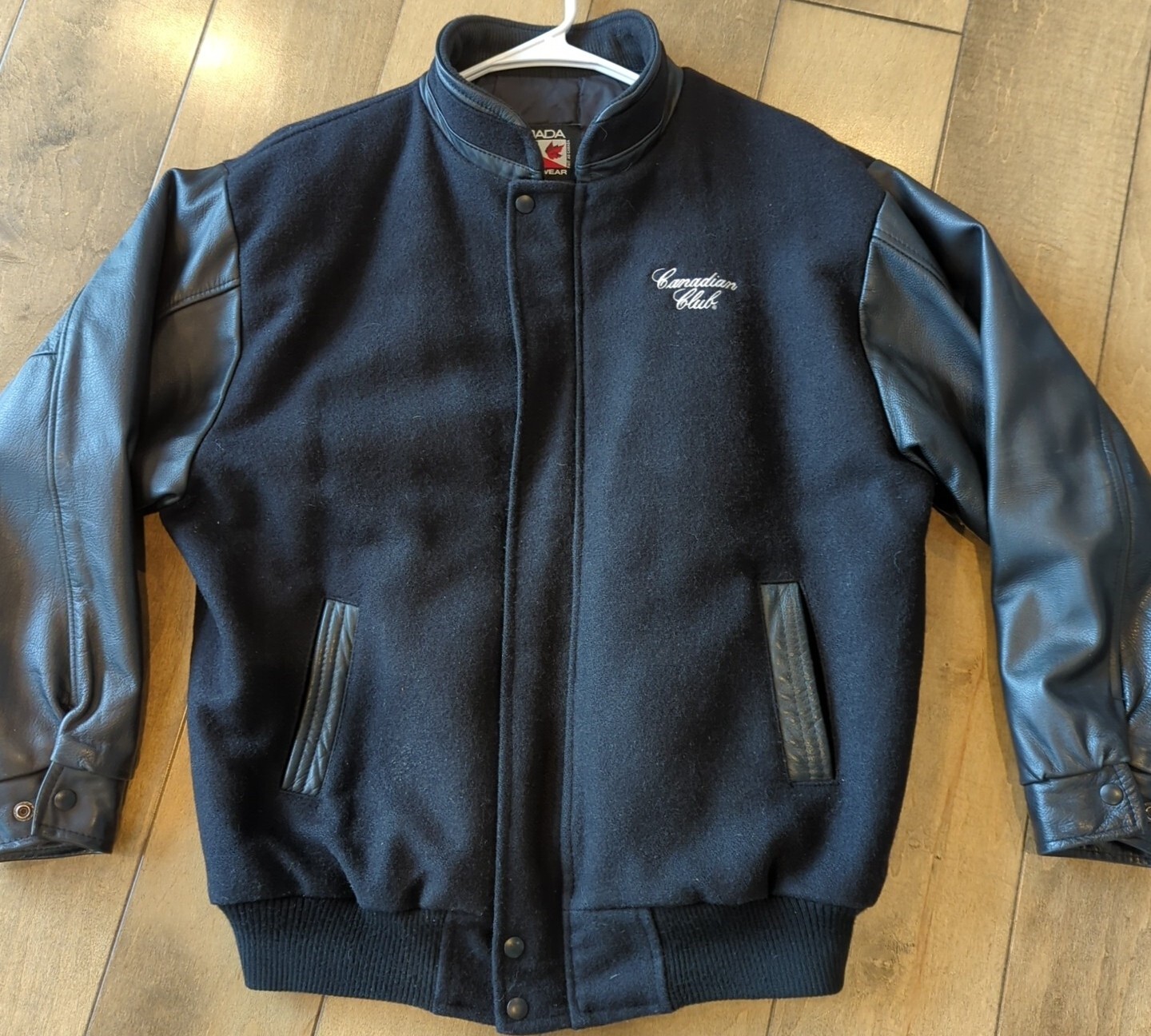 Vintage Canadian Club Whiskey Varsity Jacket Leather … - Gem