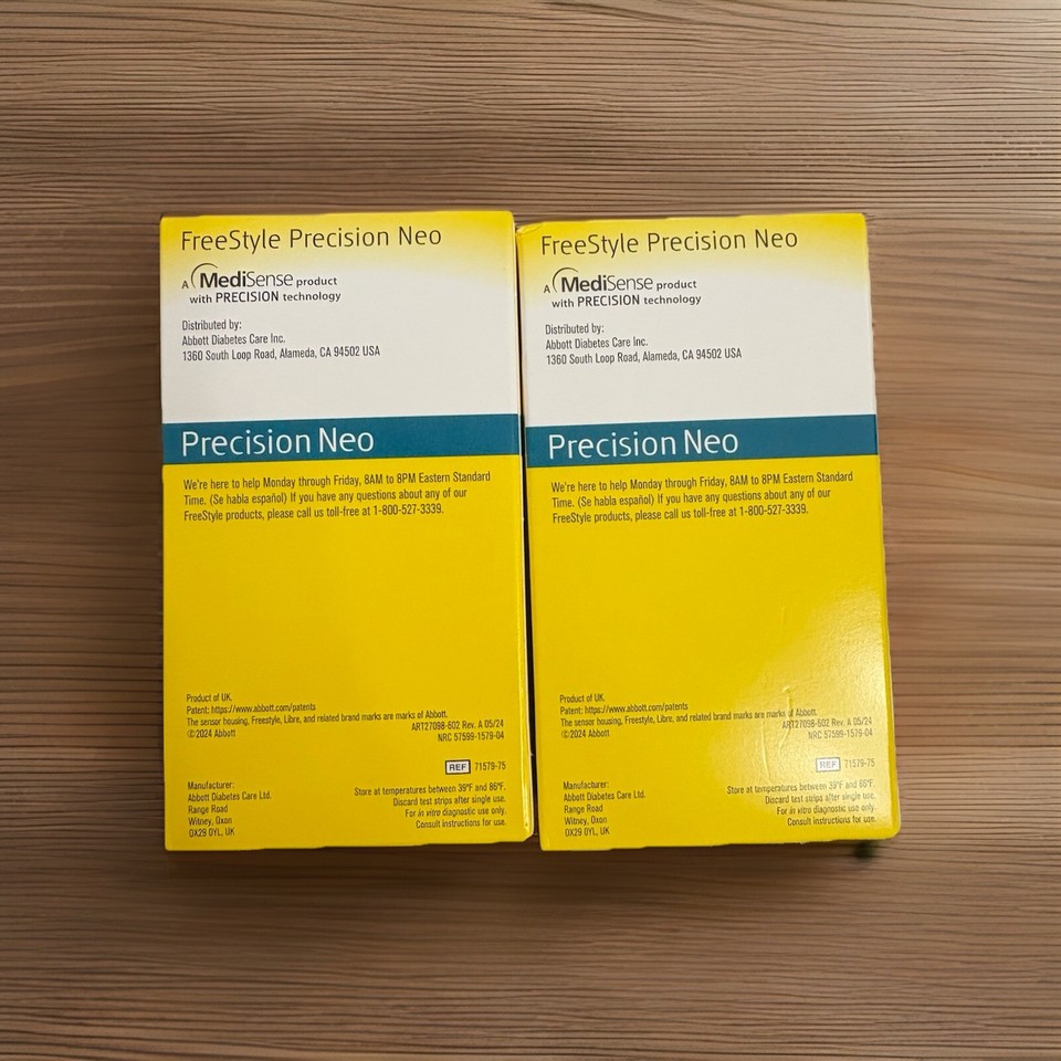 FreeStyle Precision Neo Blood Glucose Test Strips 50CT x 2 Strip Exp ...