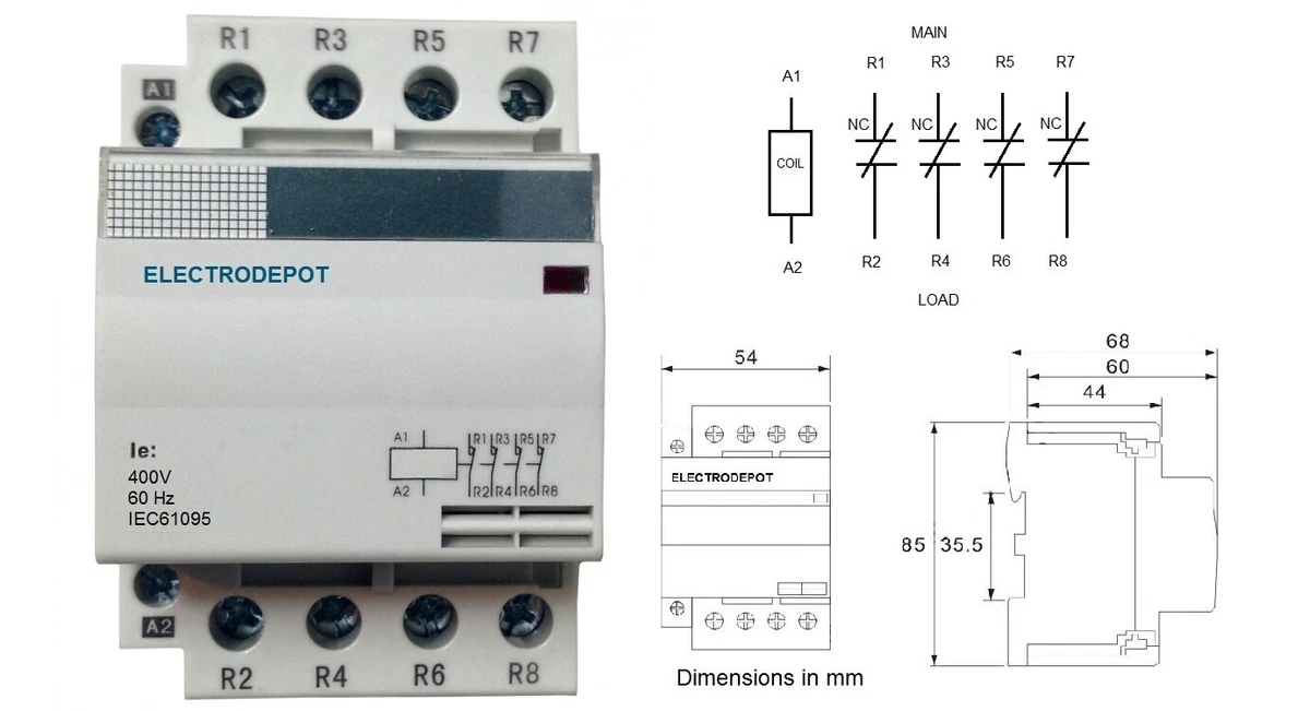 Abb 4 Pole Lighting Contactor | Shelly Lighting