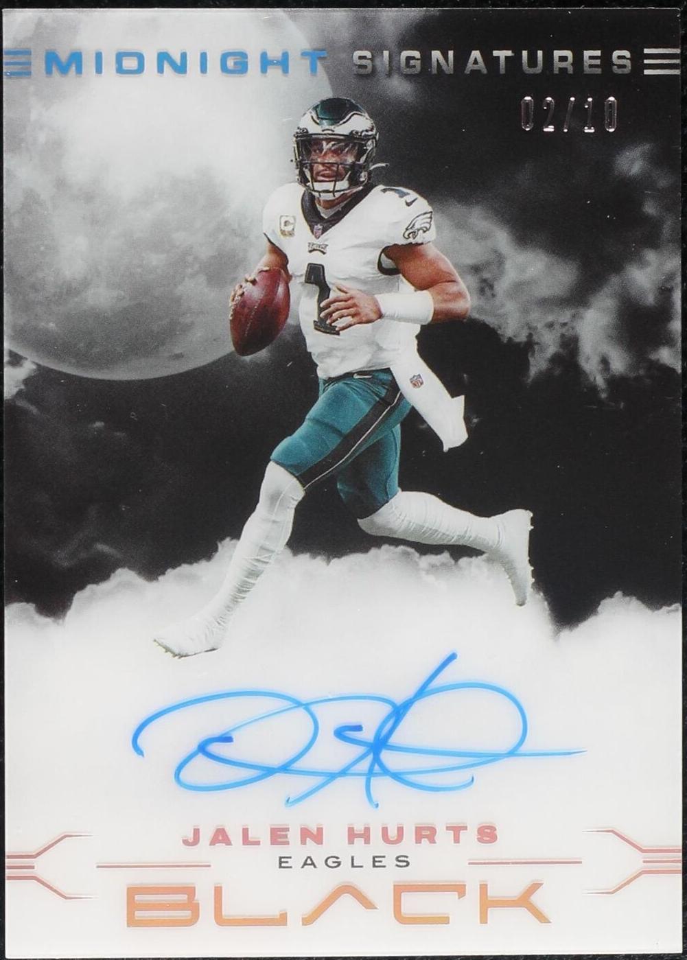 2022 Panini Black - Midnight Signatures Jalen Hurts #MS-JHU Silver /10 ...