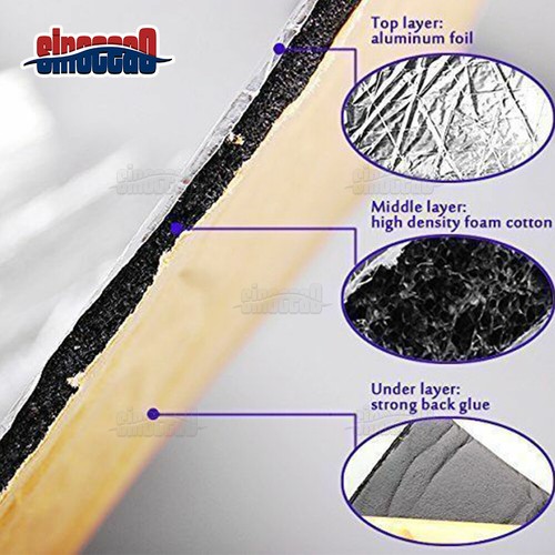 2pcs 30x100cm Fairing Engine Hood Deadener Insulation Heat Shield Cover ...