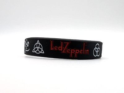 Rock Band Music Bracelets Led Zeppelin Silicone Heavy Metal Punk Strap ...