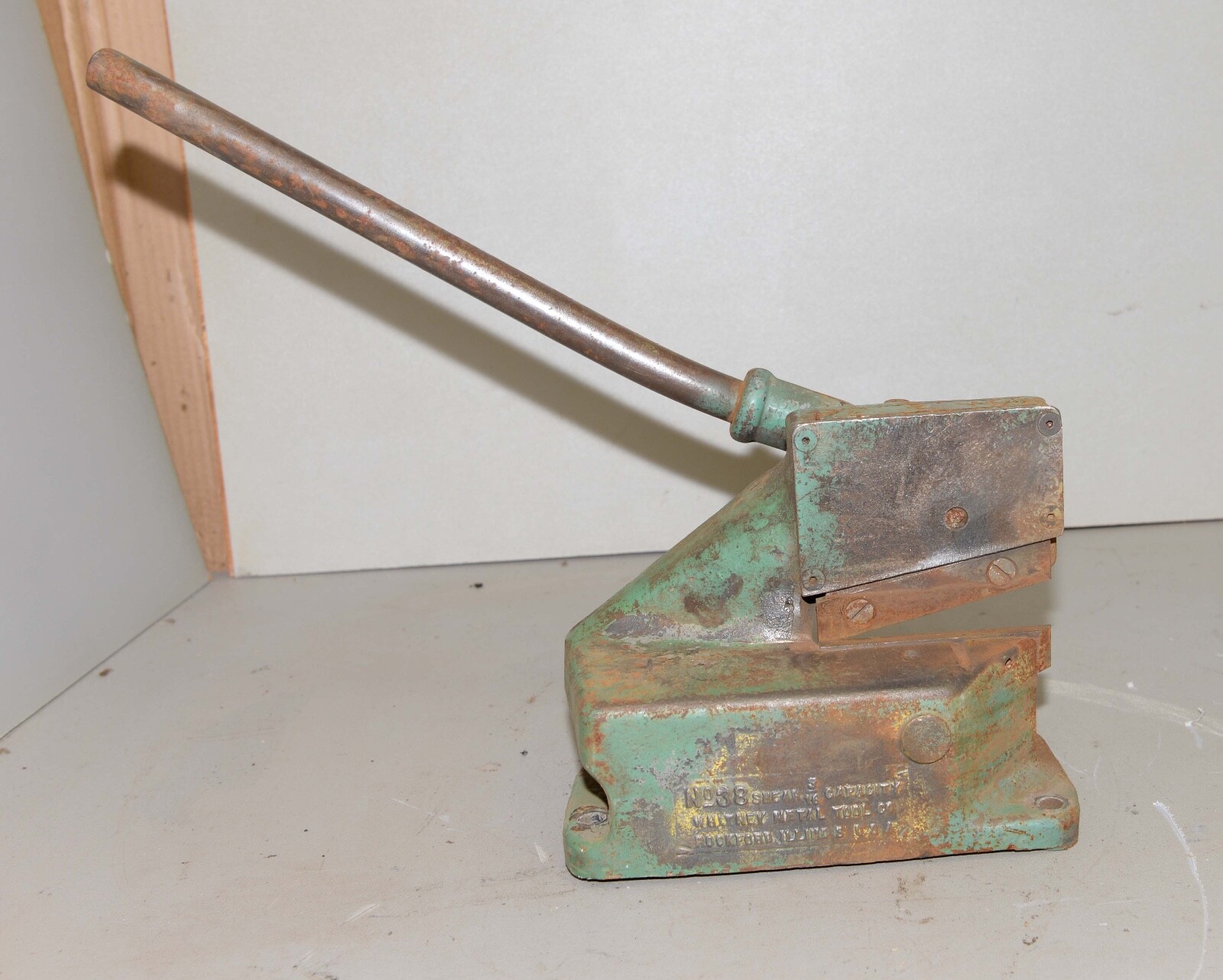 Whitney USA No 38 metal fabrication bench shear cutter blacksmith forge ...