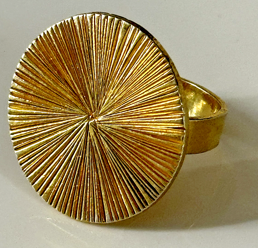 925 STERLING SILVER VERMEIL DISCUS RING SIZE 8.25 | eBay