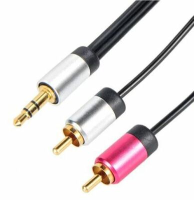 Cable Power RCA Phono Cable Assembly 5m Black Male Stereo Plug to Phono ...