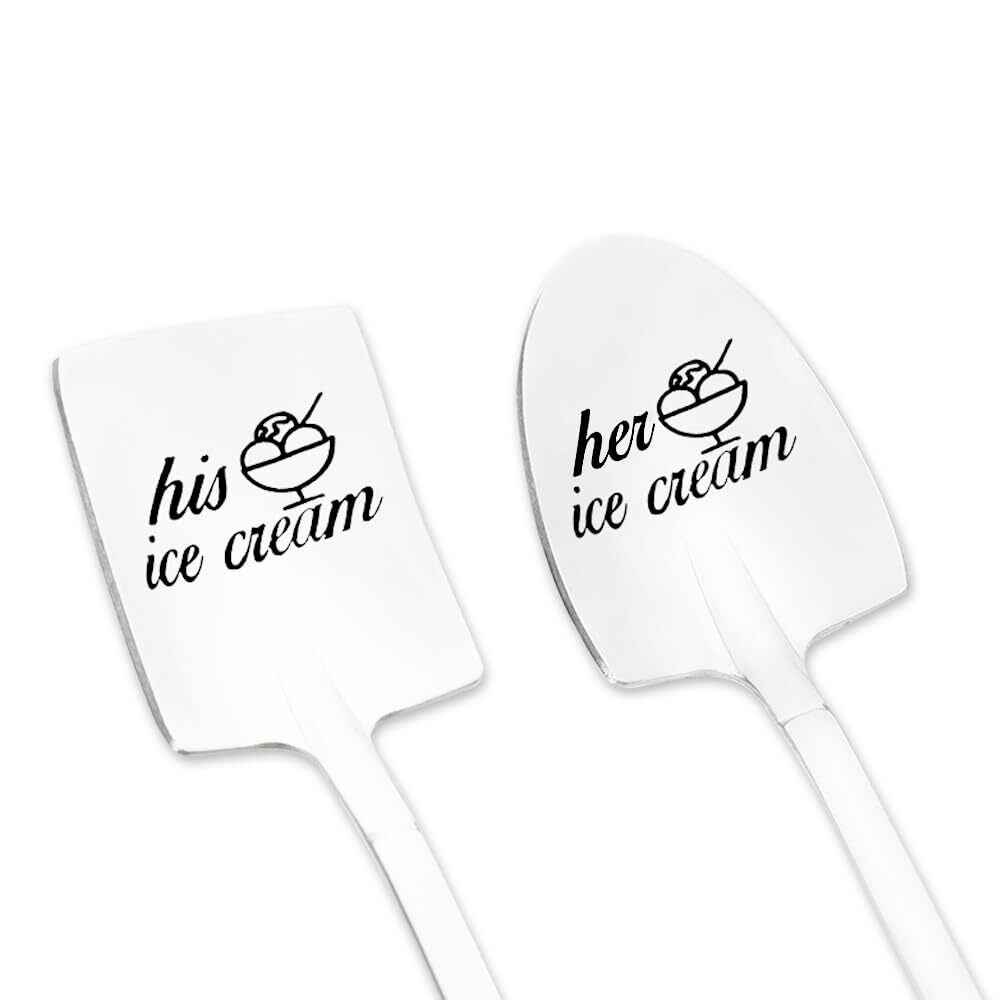 Couple Ts Spoons For Him Her His Her Ice Cream Spoon Christmas
