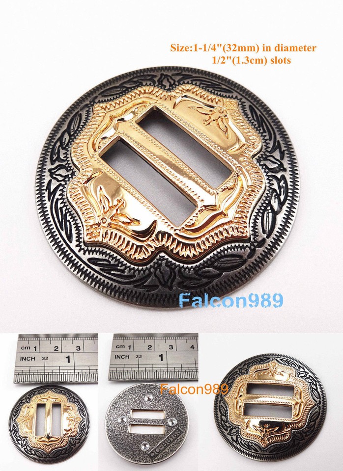1-1/4" Western Slotted Concho Buckles with Slots Saddle Tack Craft Cart ...