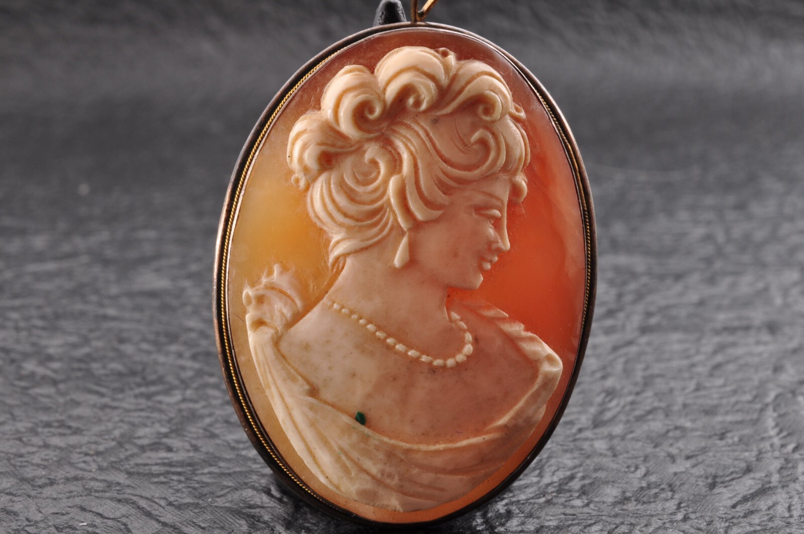 Antique shell cameo, Goddess sculpture 800 silver Out… - Gem