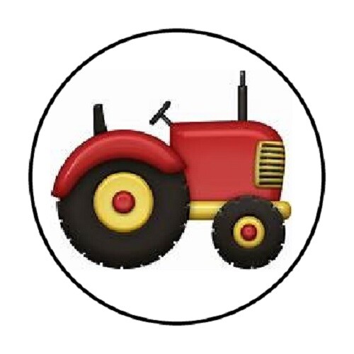 48 Red Tractor !! ENVELOPE SEALS LABELS STICKERS 1.2" ROUND | eBay