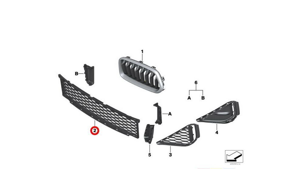 NEW GENUINE BMW X2 SERIES F39 M FRONT BUMPER LOWER CENTER GRILL ...