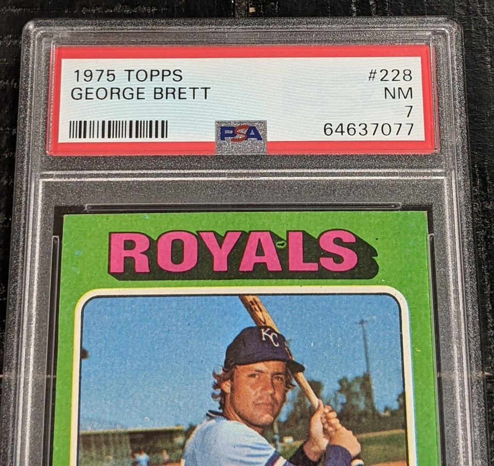 1975 Topps George Brett ROOKIE PSA 7 NM #228 Royals BOLD COLORS RC | eBay