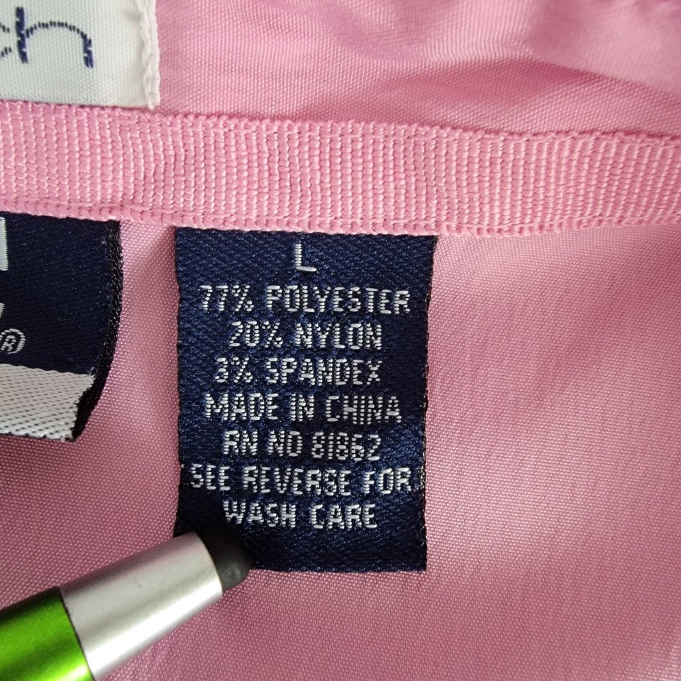 Petal Pink Fitted Stretch Blouse Womens Sz L Romantic Feminine Office ...