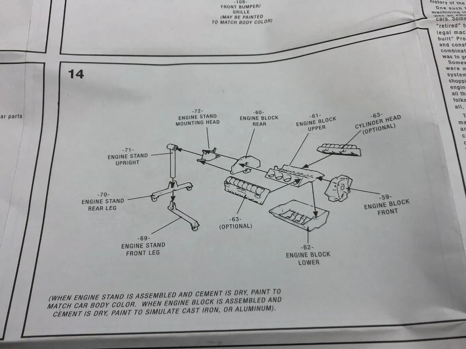 327 350 SB Chevy Engine & Stand Diorama AMT 1:25 Search LBR Model Parts ...