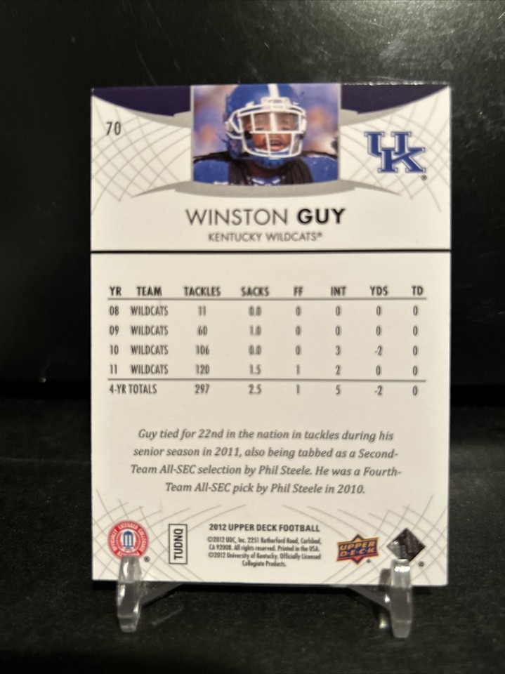 2012 Upper Deck Winston Guy Star Rookies Kentucky Wildcats #70 | eBay