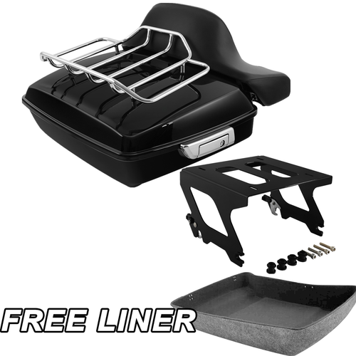 Chopped Pack Trunk Backrest Solo Rack Fit For Harley Sport Glide FLSB ...