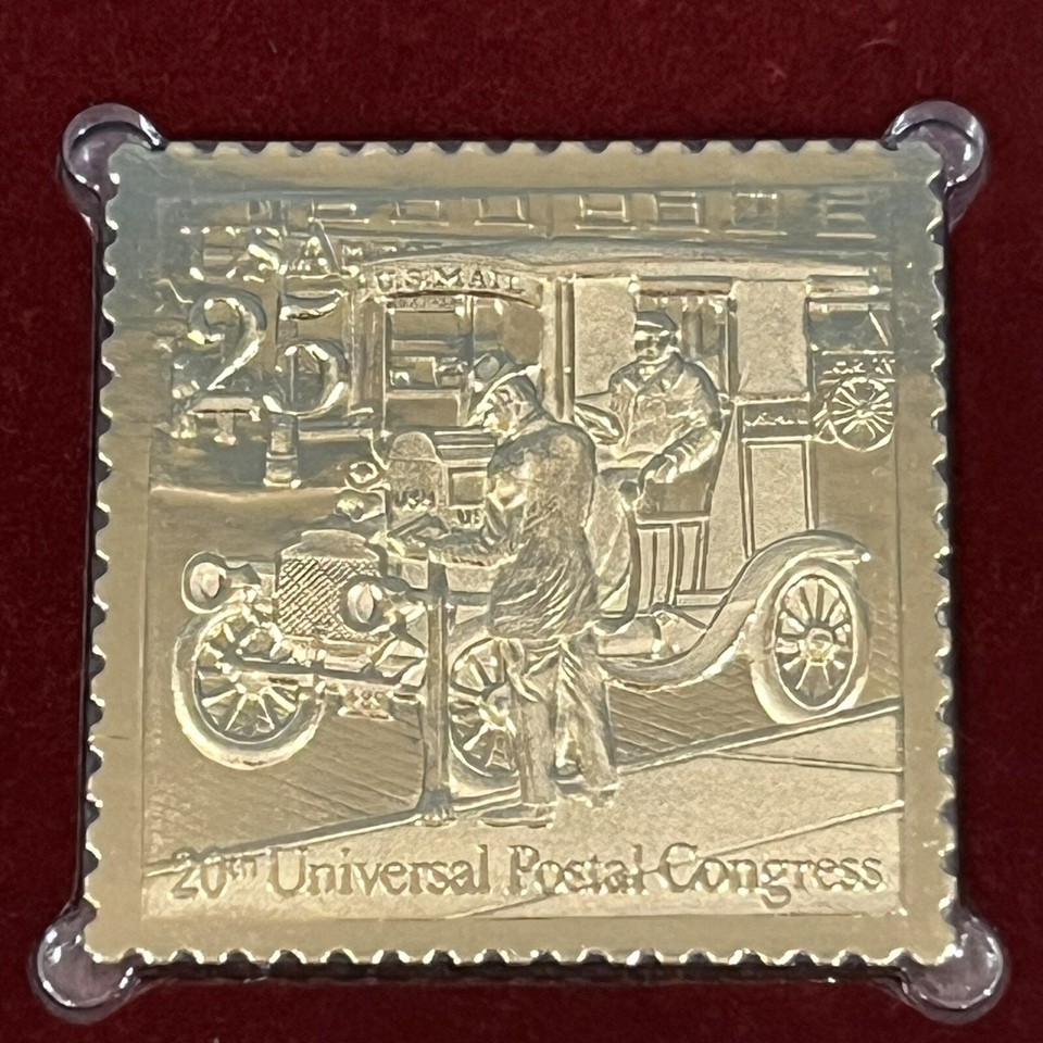 Postal Commemorative Society Vintage 90s 22k Gold Replica Stamp ...