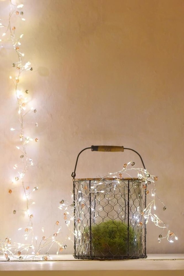 100 LED Coco Cluster Indoor Light Chain With Built In Timer Battery ...