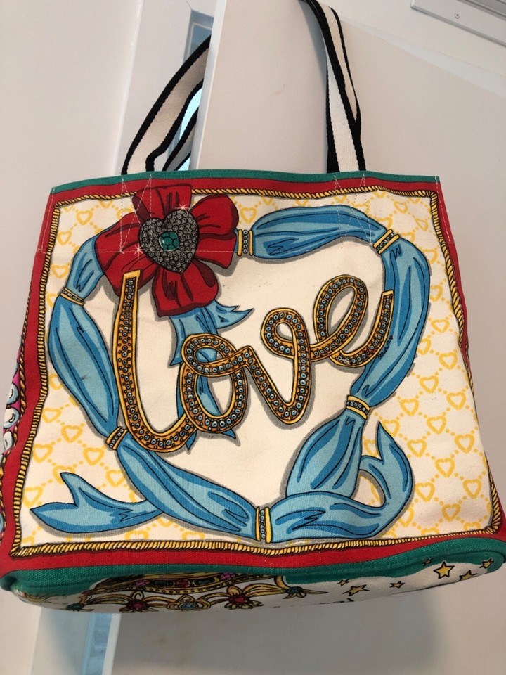 Brighton Sparkle & Shine Tote Colorful Canvas Tom Clancy Designer Beach ...