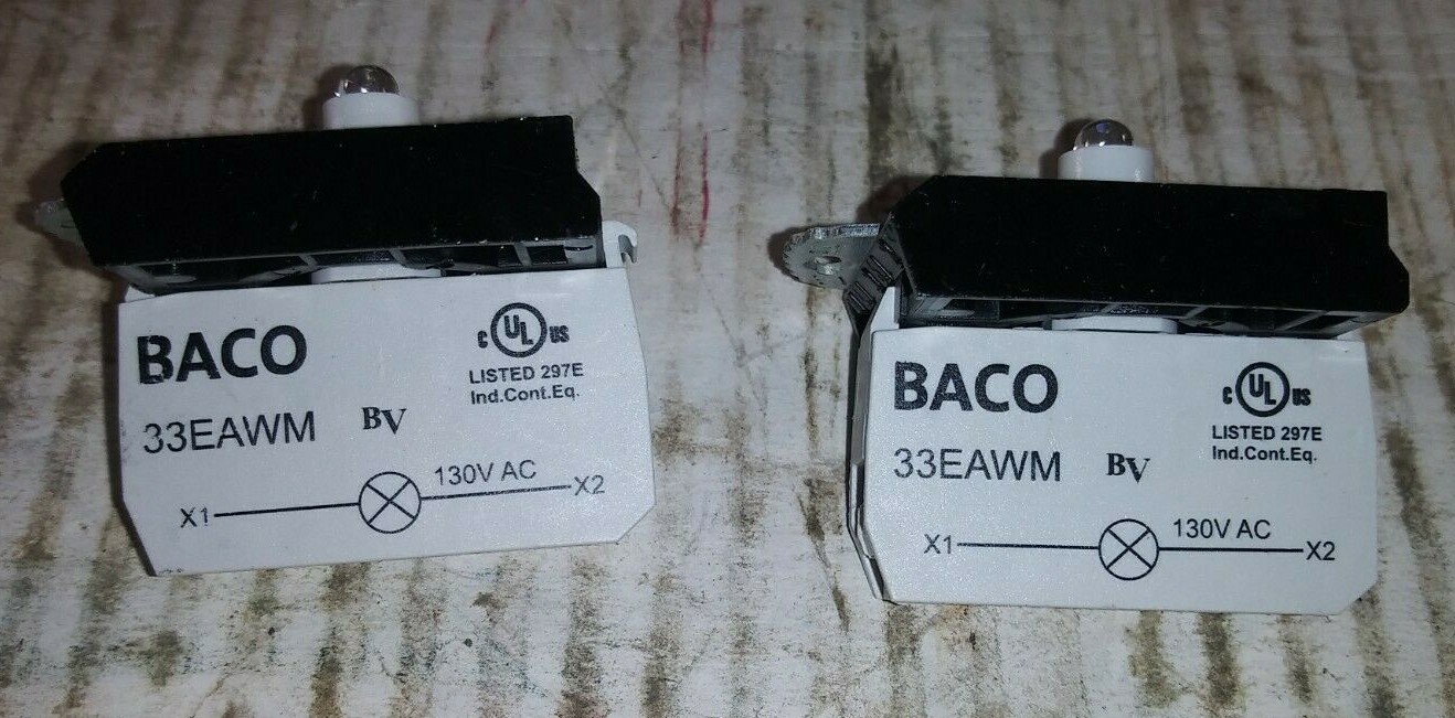 2 NEW BACO 33EAWM LED PILOT LAMPS 130VAC NNB ***MAKE OFFER*** | eBay