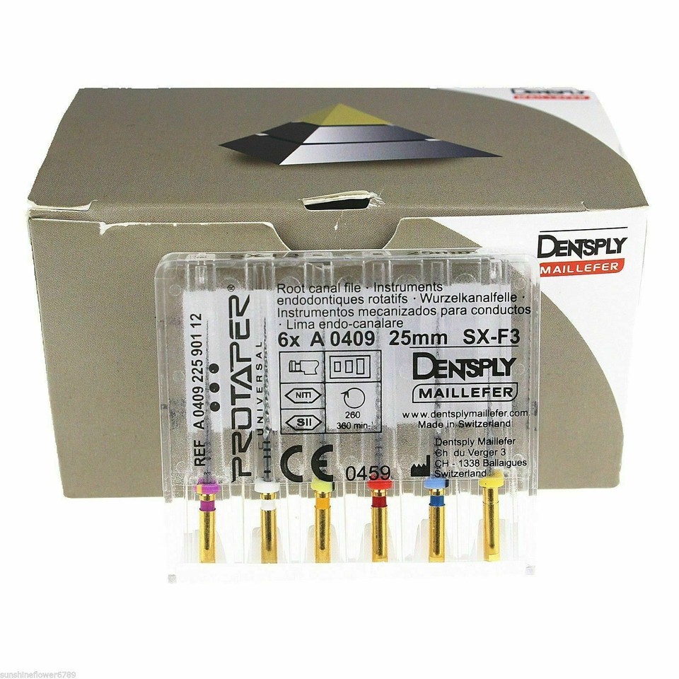 Dentsply Rotary ProTaper Universal Engine NiTi Files 25 mm SX-F3 (6 ...