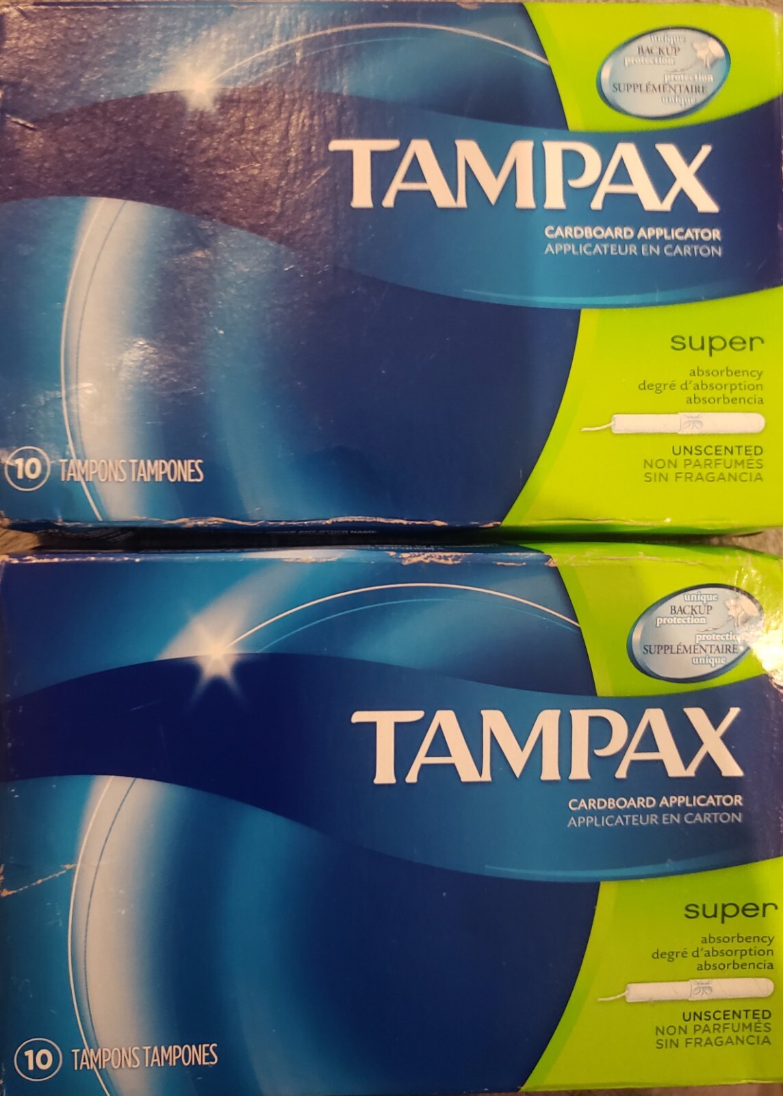 Tampax Tampons Cardboard Applicator Super Absorbency Unscented Lot 2 X ...