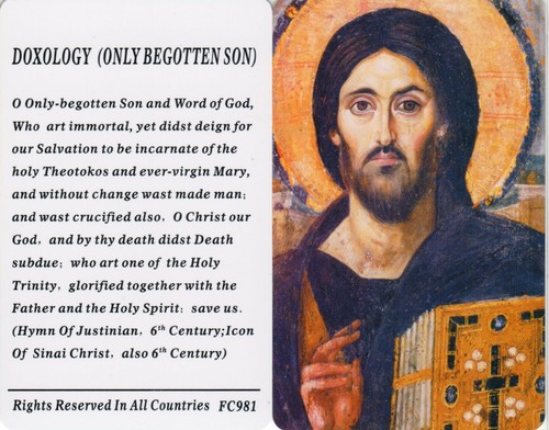 Orthodox Icon Prayer Card -Doxology (Hymn) (2.2" x 3.4") Durable ...