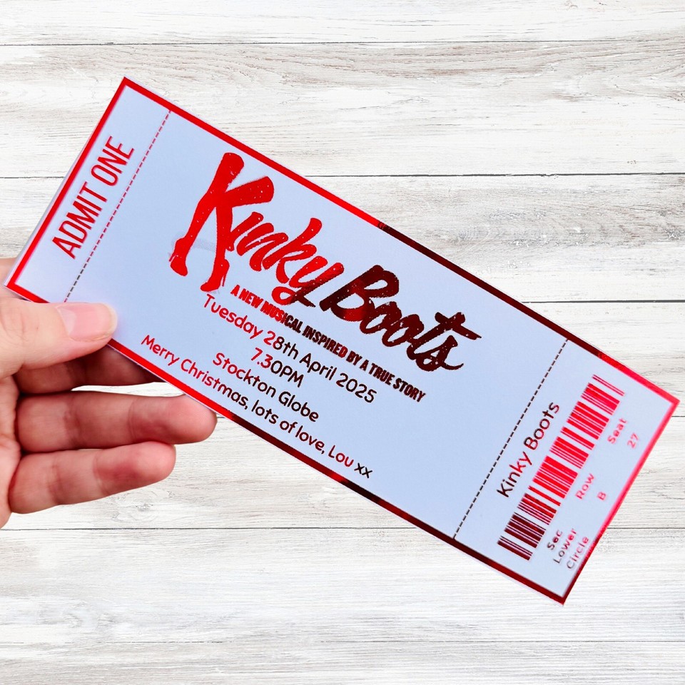 Foil Theatre Ticket, Personalised Musical Theatre Ticket Gift, Surprise ...