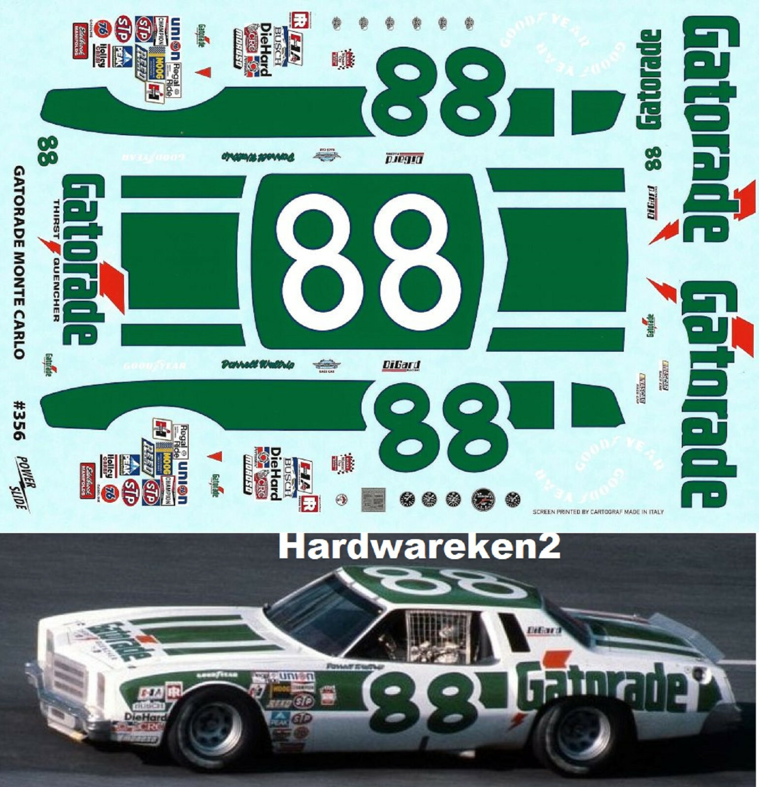 Buy Nascar Decal #88 Gatorade 1979-80 Chevrolet Monte Carlo Darrell ...