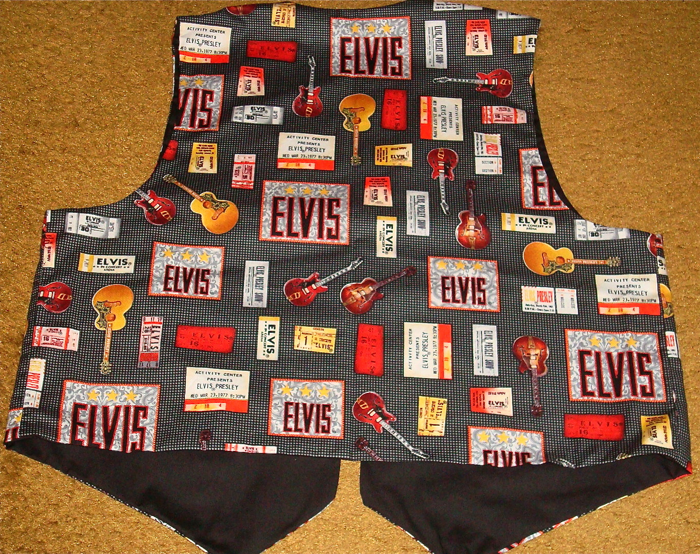 ELVIS VEST MADE FROM COLLECTIBLE FABRIC ~ SIZE LARGE! | eBay