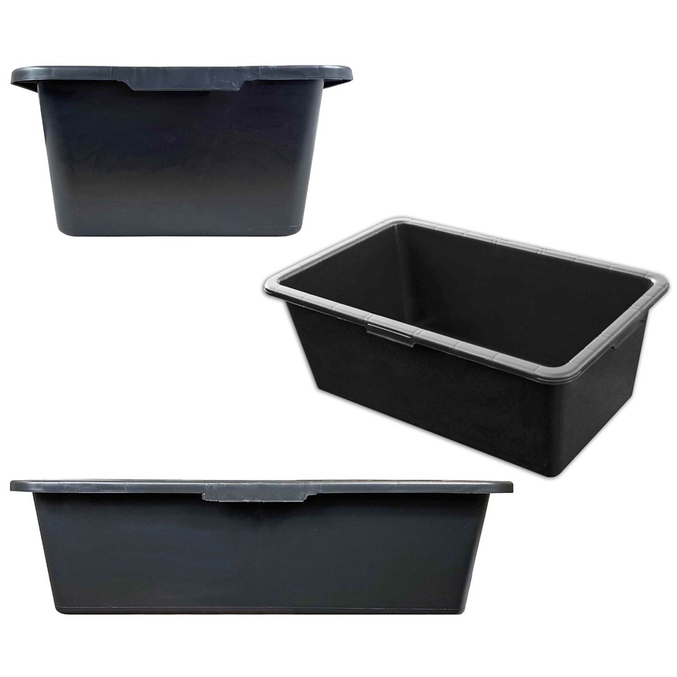 40-90L Heavy Duty Mortar Mixing Tub–Black Plastic Tray for Plasterers ...