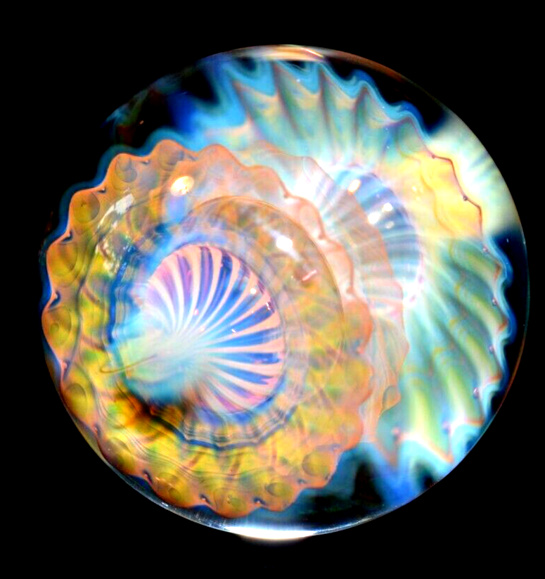 RYAN WHITMORE GLASS MARBLE/1.552"-TRANSPARENT TIERED BEAUTY-PINK,IVORY ...