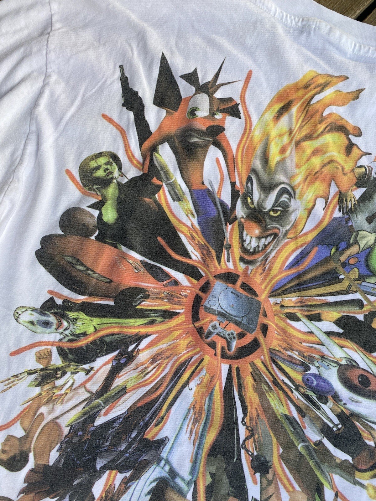 Vintage Playstation Video Game Promo Shirt Size XL Crash Twisted Metal ...