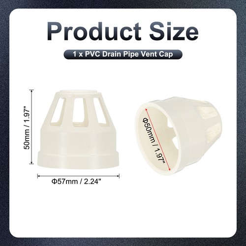 PVC Drain Pipe Vent Cap, 2 Inch Vent Pipe End Cap Cover Air Vent, White ...
