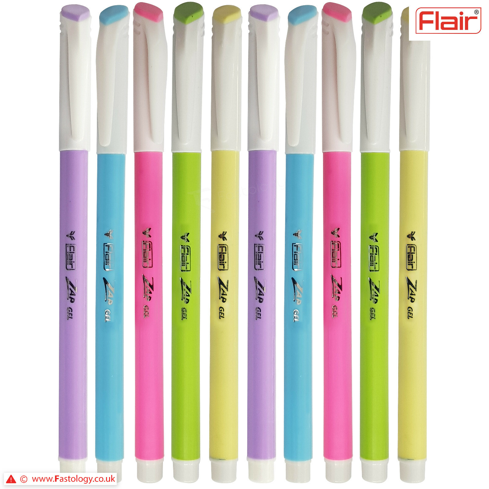BLACK BLUE Gel Pen 0.7mm Fine FLAIR ZAP Smooth Writing Pen x5 x10 ...