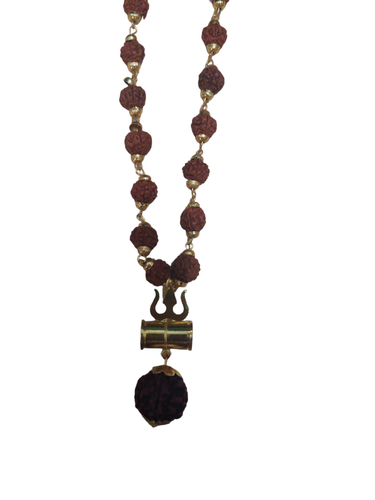@ Indian Traditional Rudhraksha Mala Chain Pendant With Damru For Men ...