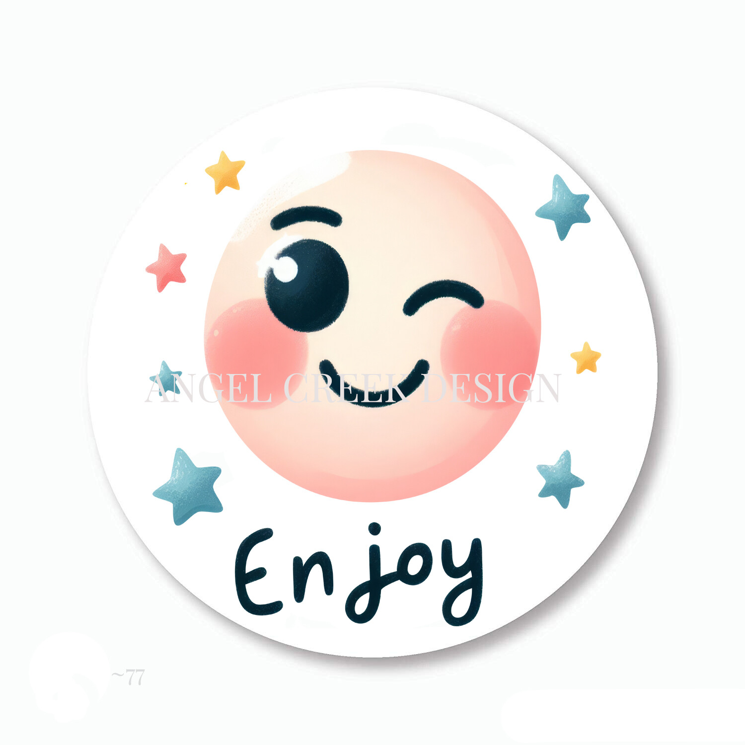 Winking Face ENJOY Scrapbook Stickers Happy Mail Envelope Seals Party ...